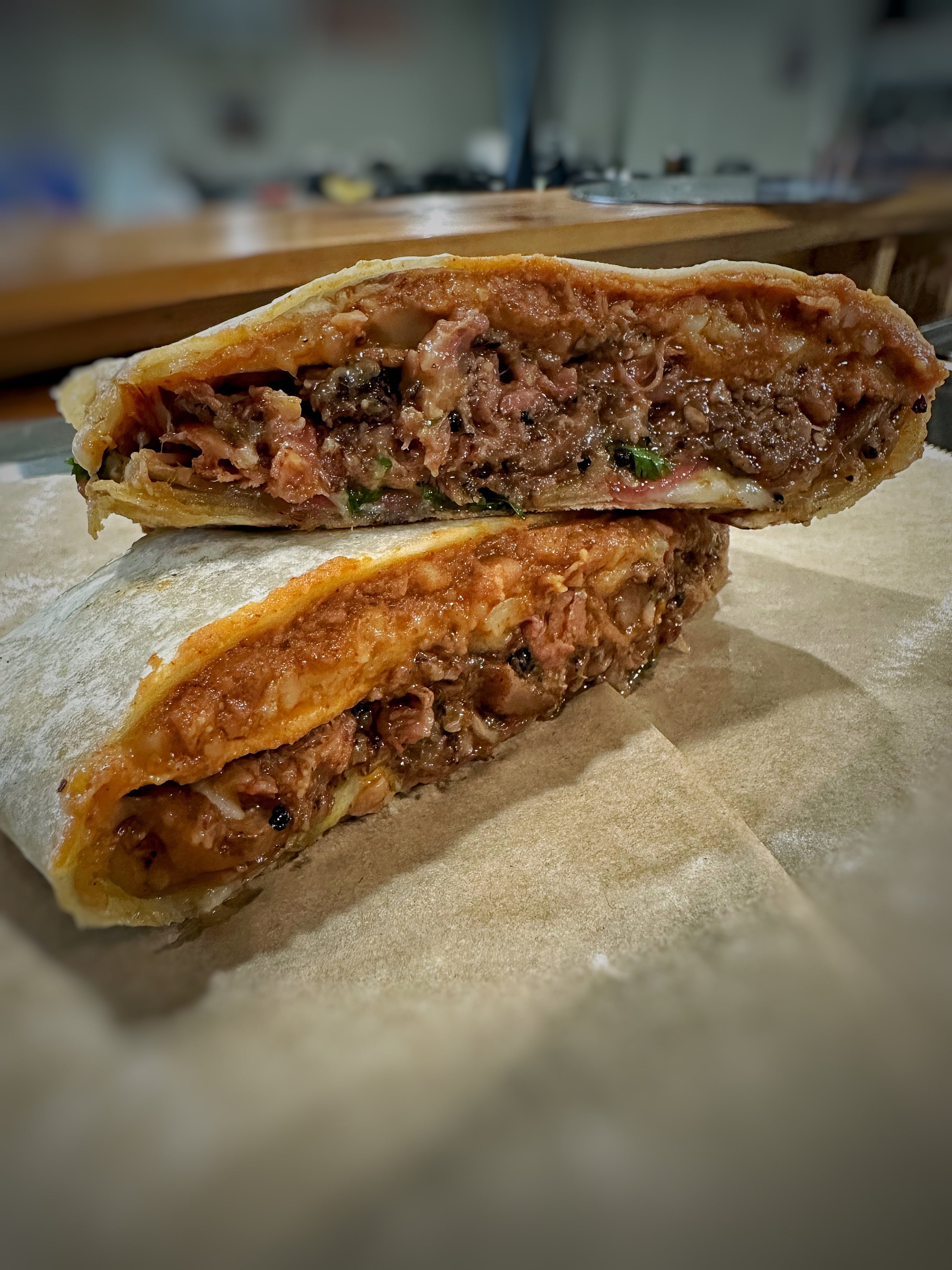 Beef Cheek Barbacoa Crunchwrap | Gonzo's Smokehouse & BBQ